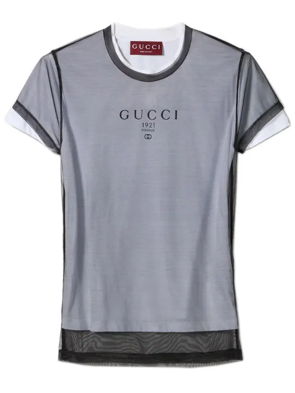 Gucci Double-layer T-shirt With Interlocking G Graphic