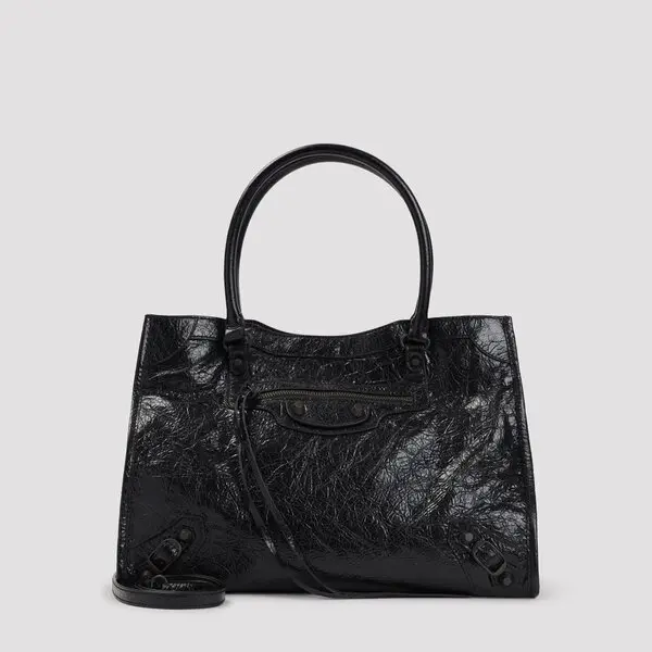 Balenciaga Le City Tote Handbag In Lamb Leather - Black