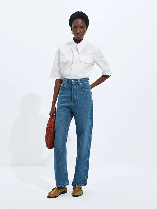 Bottega Veneta Wide-leg High-rise Jeans - Blu