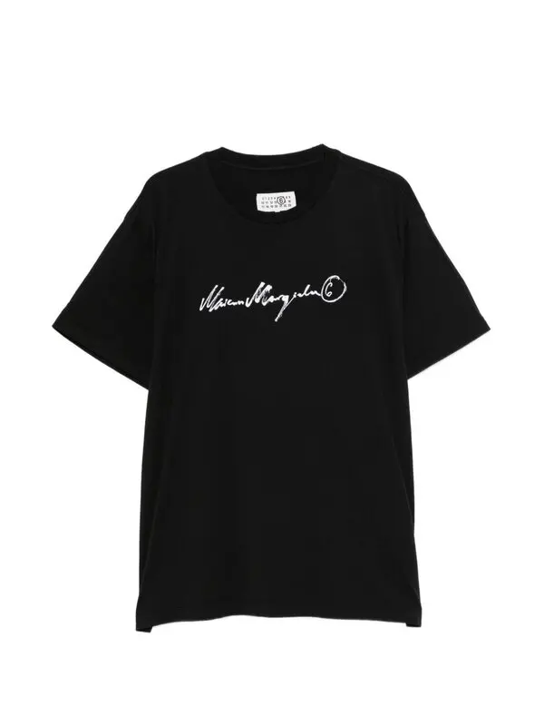 MAISON MARGIELA Logo Cotton T-shirt - Black