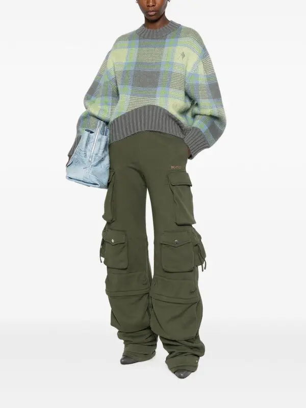 Attico Checked Wool Crewneck Sweater