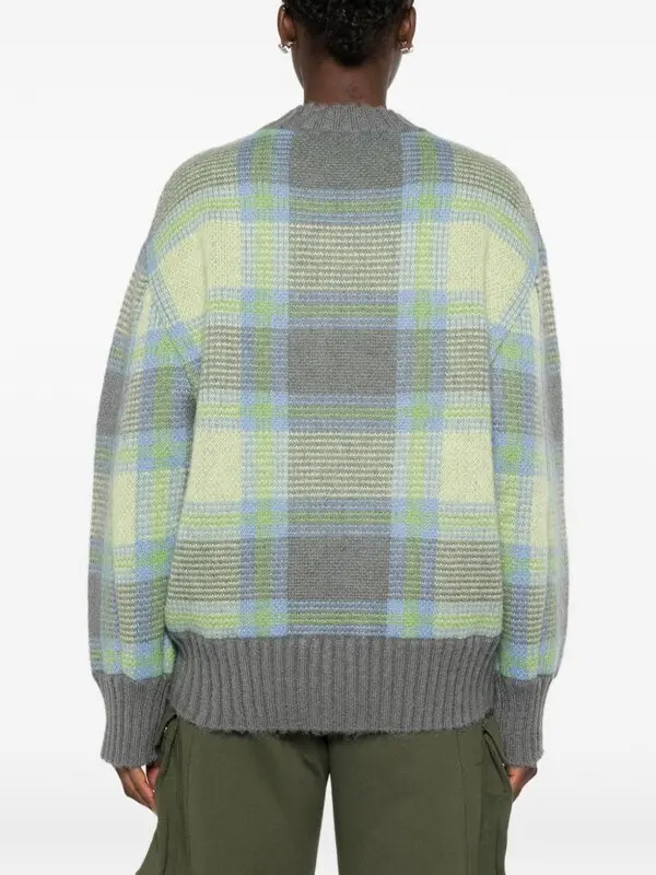 Attico Checked Wool Crewneck Sweater