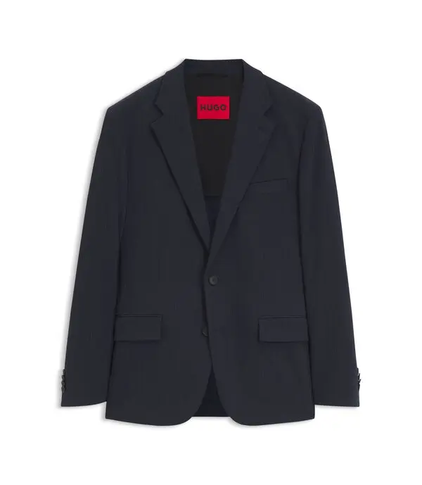 Hugo Slim-fit Seersucker Performance-stretch Suit Jacket