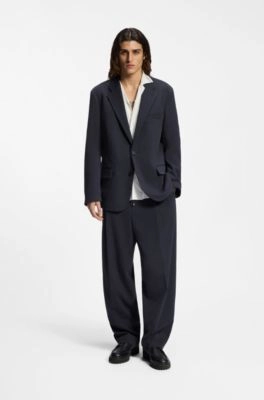 Hugo Slim-fit Seersucker Performance-stretch Suit Jacket