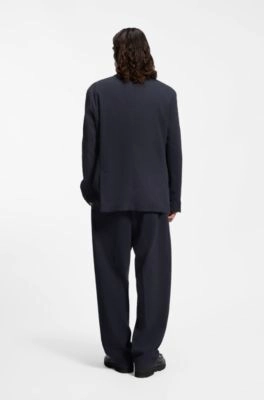 Hugo Slim-fit Seersucker Performance-stretch Suit Jacket