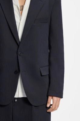Hugo Slim-fit Seersucker Performance-stretch Suit Jacket