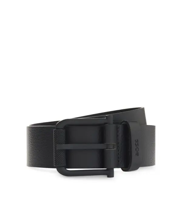BOSS Grained Leather Belt With Embossed Logo