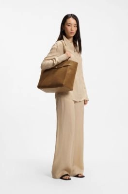 BOSS Revers Suede Tote Bag - Beige