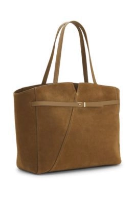 BOSS Revers Suede Tote Bag - Beige