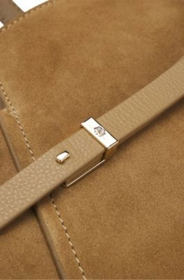 BOSS Revers Suede Tote Bag - Beige