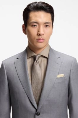 BOSS Patterned Tie In Italian-made Silk