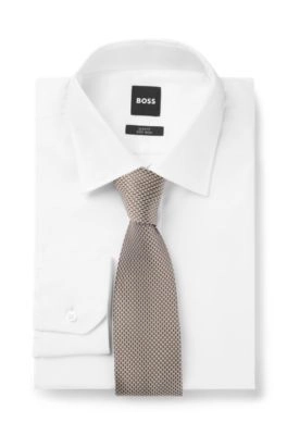 BOSS Patterned Tie In Italian-made Silk