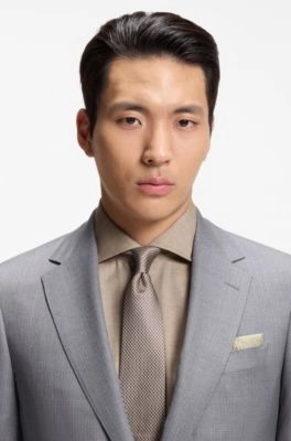BOSS Printed Pocket Square In Silk