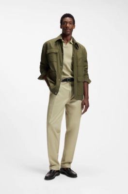 BOSS Water-repellent Field Jacket With Checked Lining