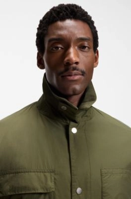 BOSS Water-repellent Field Jacket With Checked Lining