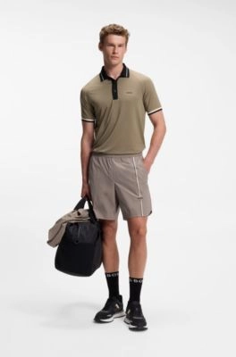BOSS Active Slim-fit Polo Shirt With Branded Details