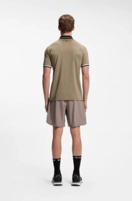 BOSS Active Slim-fit Polo Shirt With Branded Details