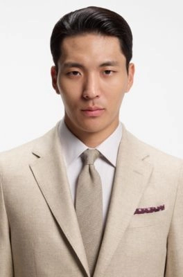 BOSS Slim-fit Italian Cashmere Suit With Micro Pattern
