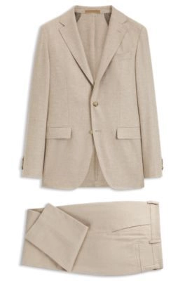 BOSS Slim-fit Italian Cashmere Suit With Micro Pattern