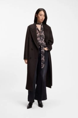 BOSS Relaxed-fit Coat With Double-breasted Front