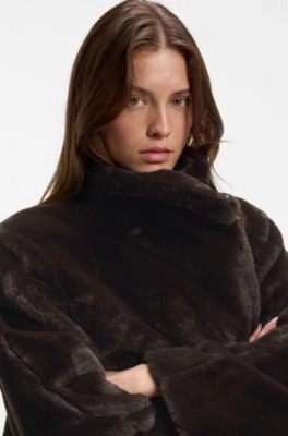 BOSS Relaxed-fit Teddy Coat