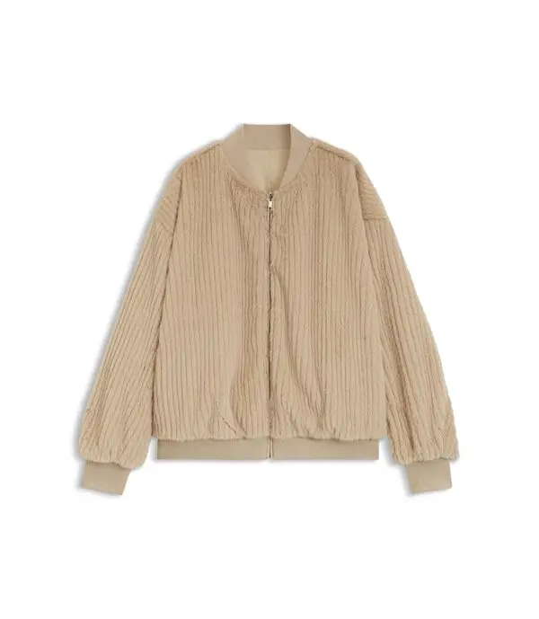 BOSS Relaxed-fit Reversible Bomber Jacket In Satin And Faux Fur