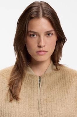 BOSS Relaxed-fit Reversible Bomber Jacket In Satin And Faux Fur