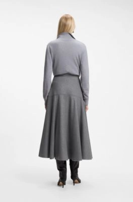 BOSS A-line Melange Flannel Skirt
