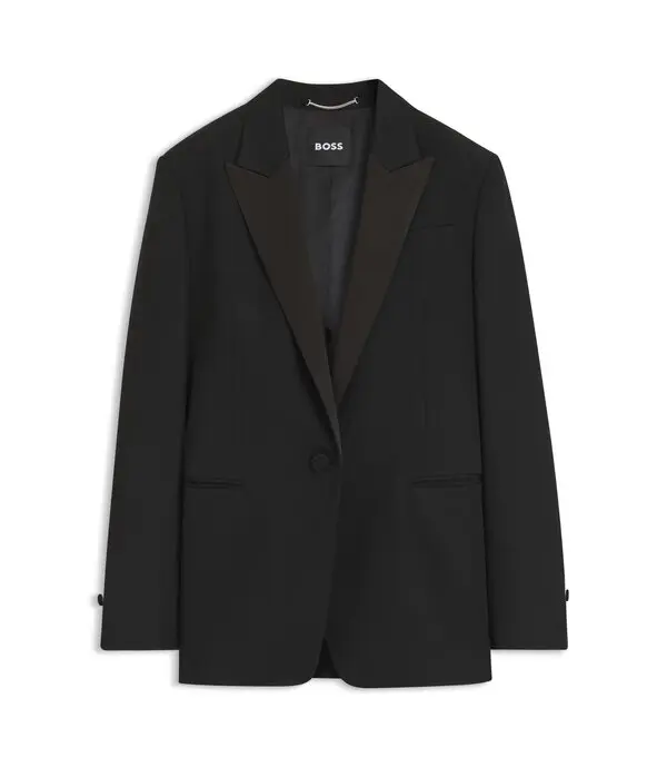 BOSS Regular-fit Tuxedo Blazer In Virgin Wool
