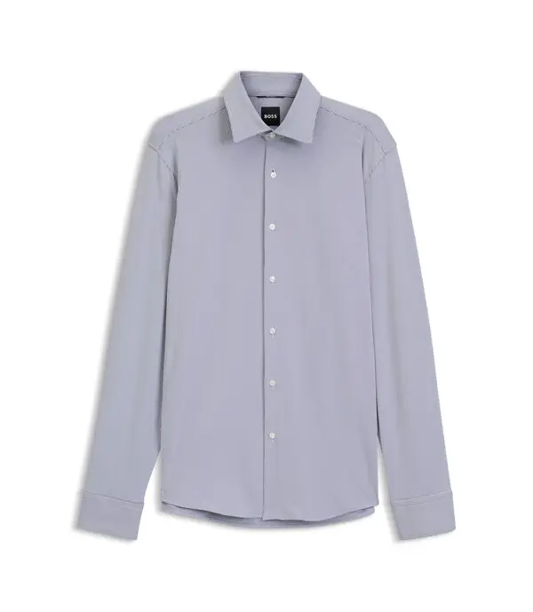 BOSS Regular-fit Dress Shirt In Stretch Jersey - Dark Blue