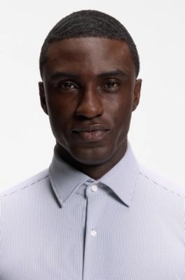 BOSS Regular-fit Dress Shirt In Stretch Jersey - Dark Blue