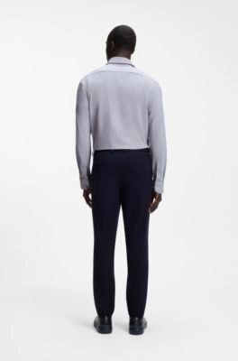 BOSS Regular-fit Dress Shirt In Stretch Jersey - Dark Blue