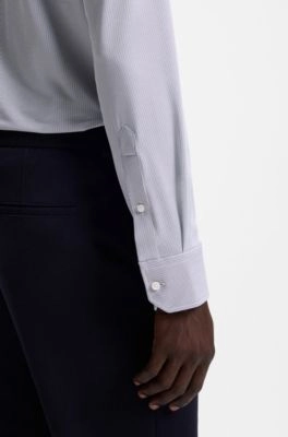 BOSS Regular-fit Dress Shirt In Stretch Jersey - Dark Blue