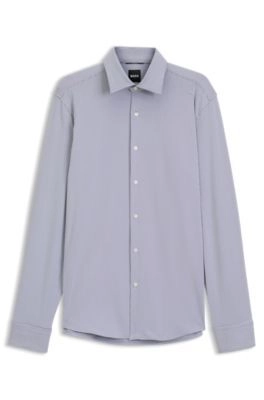 BOSS Regular-fit Dress Shirt In Stretch Jersey - Dark Blue