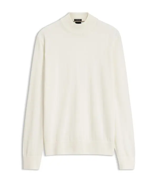 BOSS Mock-neck Sweater In Extra-fine Merino Wool