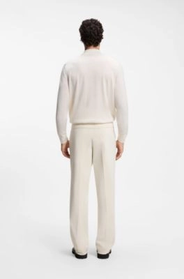 BOSS Mock Neck Sweater In Extra-fine Merino Wool