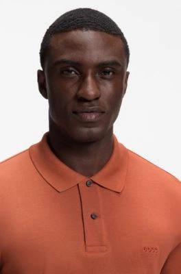 BOSS Pallas Polo Shirt In Cotton Piqué With Embroidered Logo - Dark Red