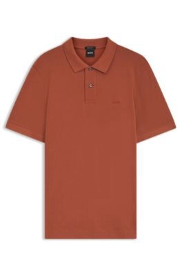 BOSS Pallas Polo Shirt In Cotton Piqué With Embroidered Logo - Dark Red