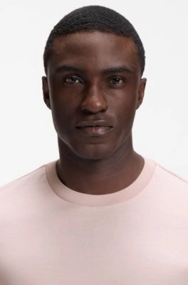 BOSS Crewneck T-shirt In Mercerized Supima Cotton - Light Pink