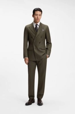 BOSS Italian Wool Regular-fit Pants With Cashmere