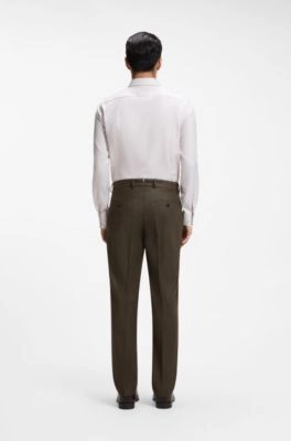 BOSS Italian Wool Regular-fit Pants With Cashmere