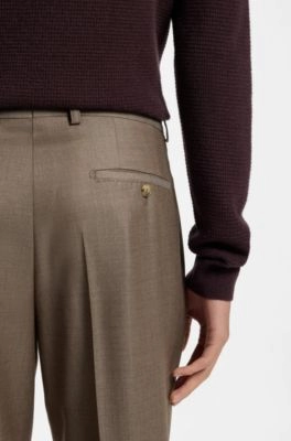 BOSS Tapered-fit Virgin-wool Pants With Natural Stretch