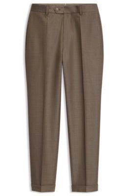 BOSS Tapered-fit Virgin-wool Pants With Natural Stretch