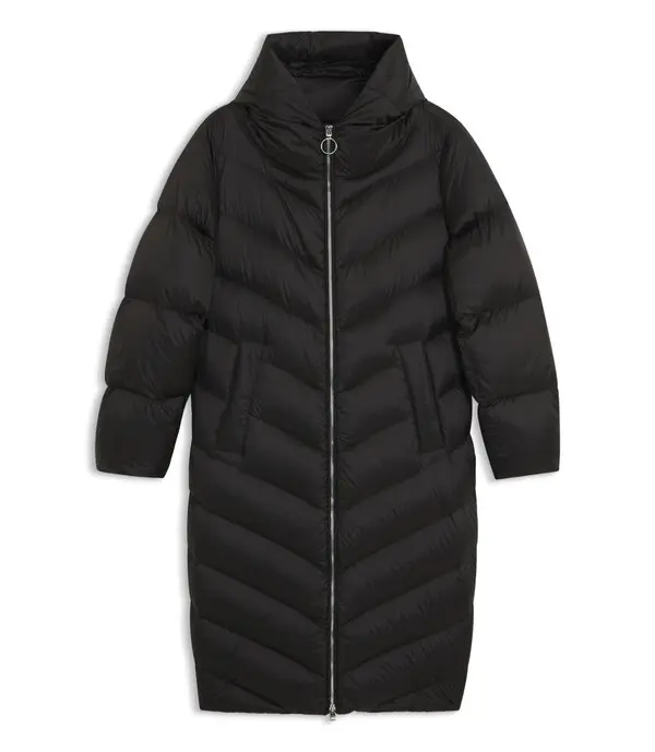 Hugo Water-repellent Chevron Quilted Down Jacket With Side Zippers