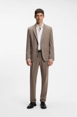 Hugo Extra-slim-fit Suit Jacket In Melange Flannel