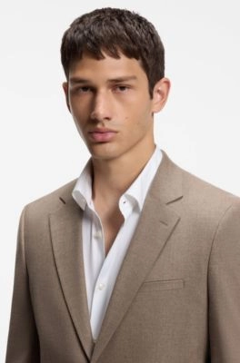 Hugo Extra-slim-fit Suit Jacket In Melange Flannel