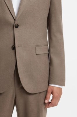 Hugo Extra-slim-fit Suit Jacket In Melange Flannel