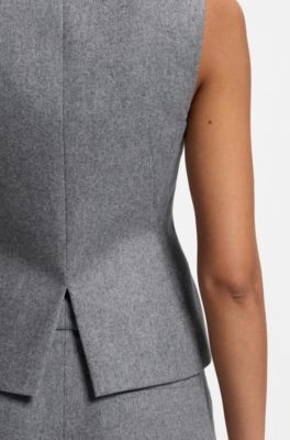 BOSS Slim-fit Vest In Melange Flannel