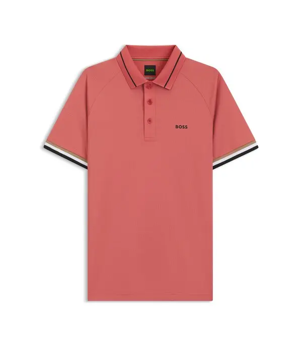 BOSS Active Slim-fit Polo Shirt With Branded Details