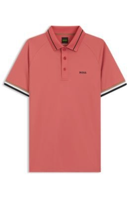 BOSS Active Slim-fit Polo Shirt With Branded Details